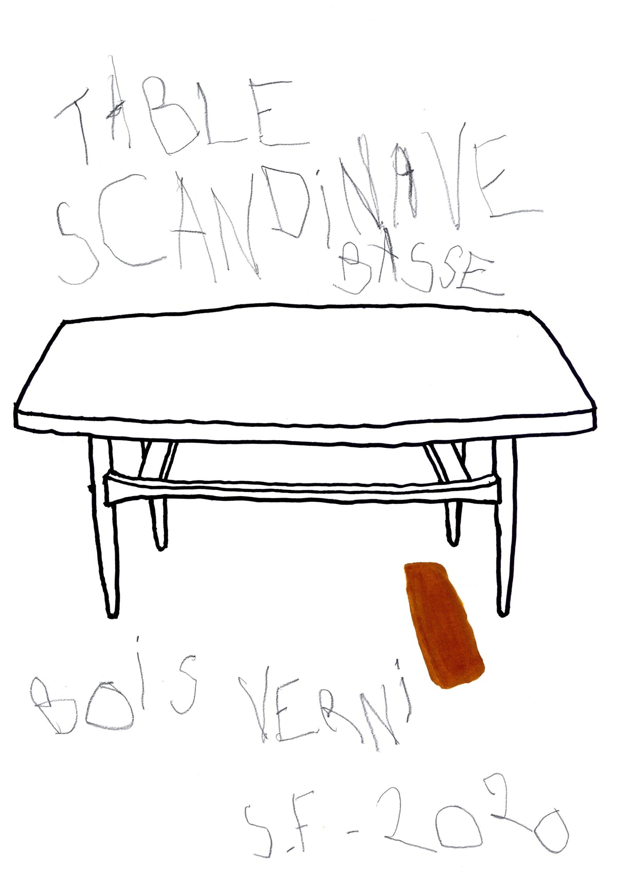 Dessin de table basse scandinave – lebureaudesobjets