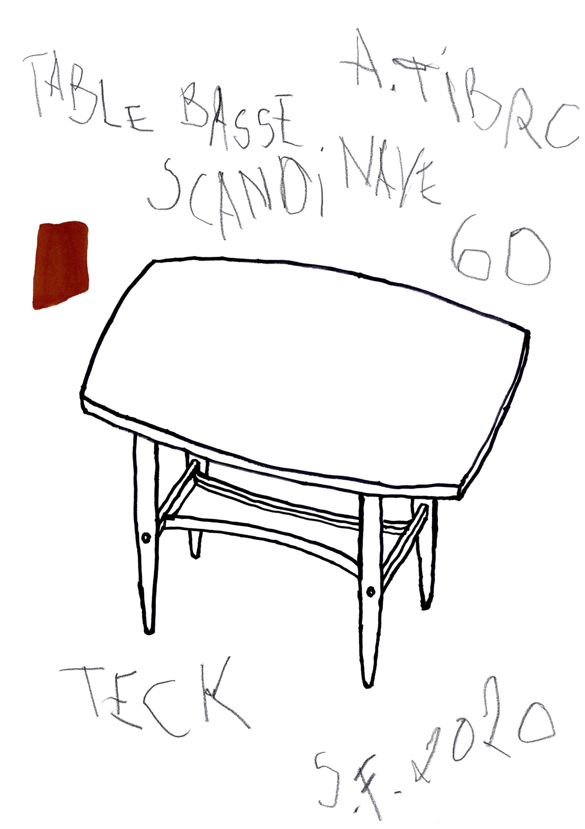 Dessin de table basse Albert Tibro – lebureaudesobjets